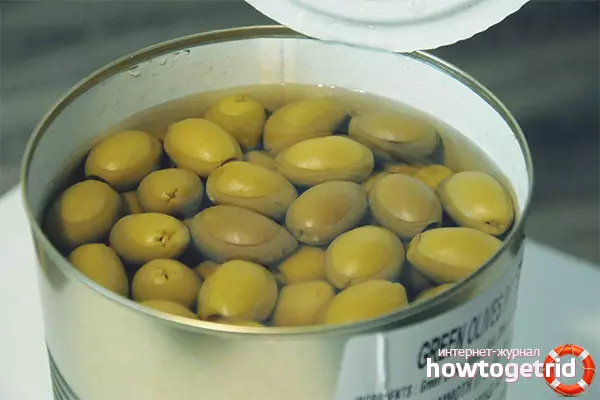 Komposisi jeung kalori eusi olives canned