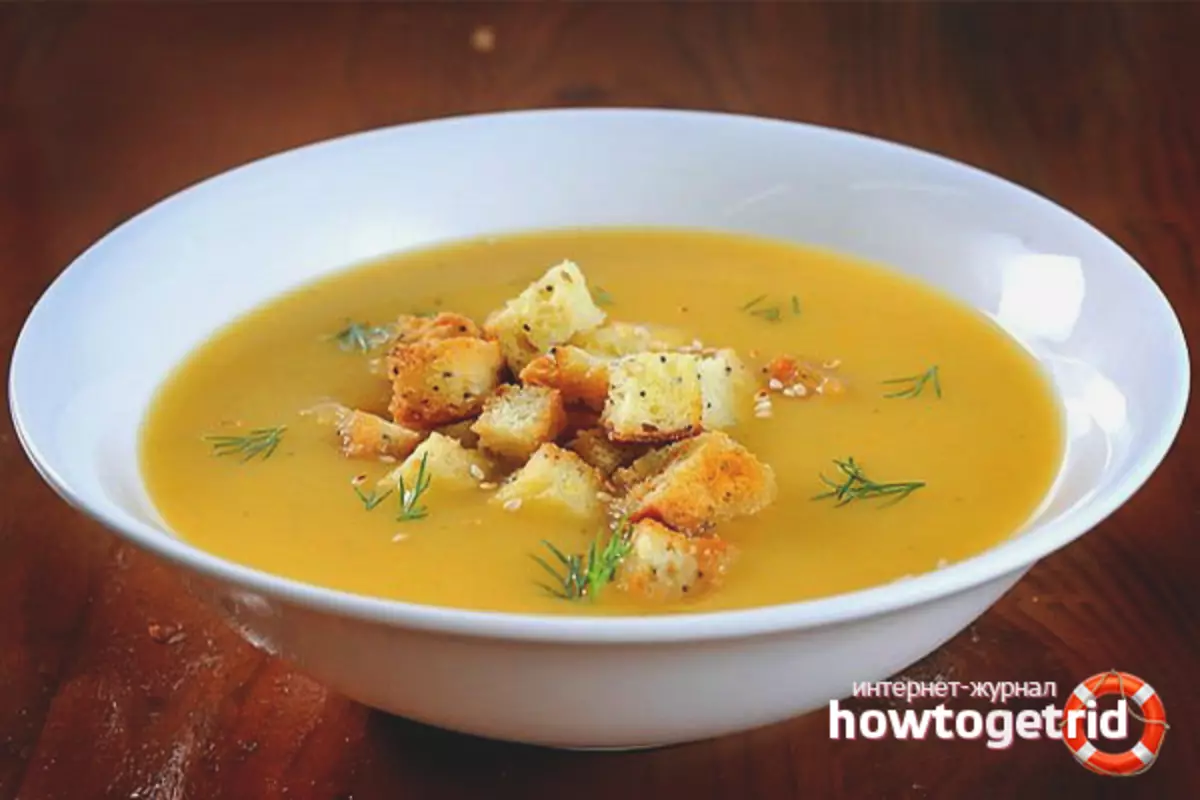 Ertjiesoep met croutons