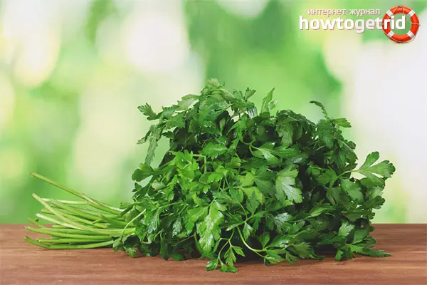 Properti lan Contraindications Parsley