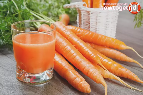 Mapuslanon nga mga kabtangan ug contraindications sa carrot juice