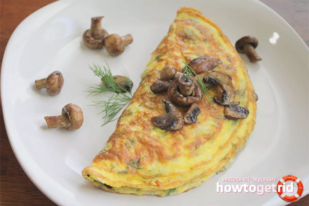 Omelet mei champignons