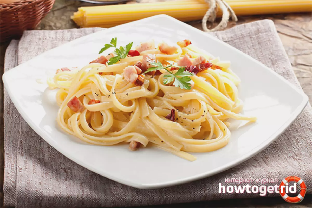 Carbonara পেস্ট রান্না কিভাবে