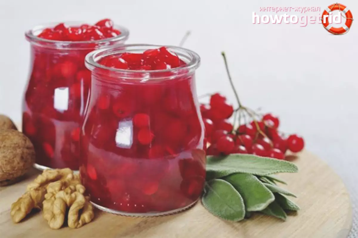 Ibi ipamọ ti Viburnum ni irisi Jam