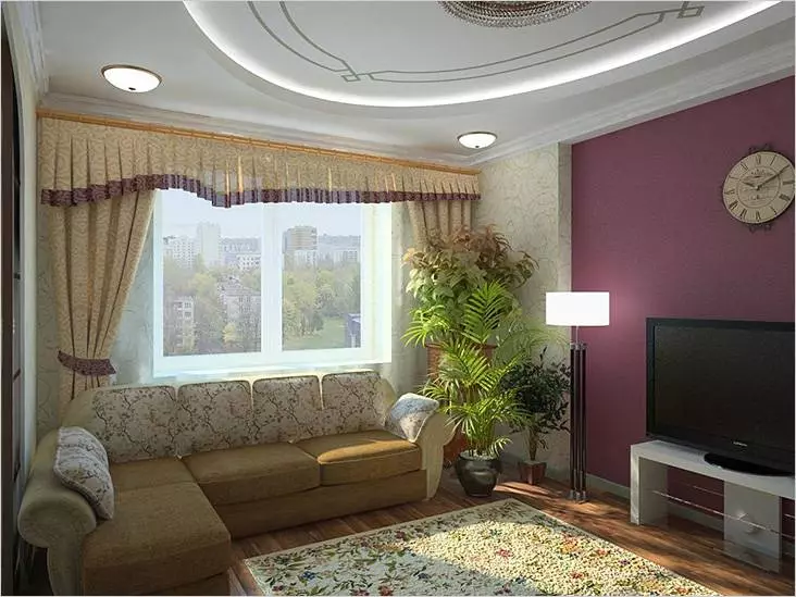 Hoton na ciki na falo daki a cikin Apartment - ra'ayoyin na ciki 1161_46