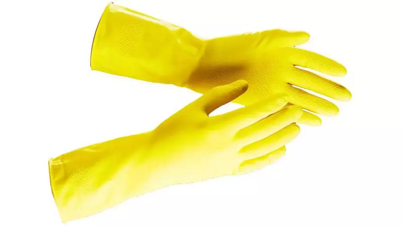 Latex gloves.