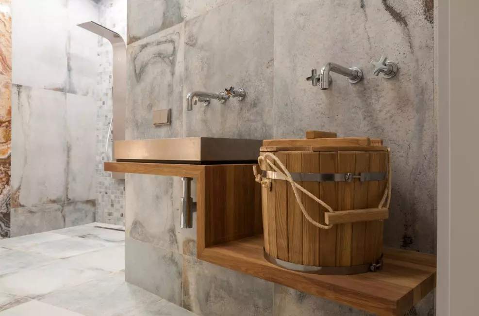 Interior decoration of a wooden bath: Photo of the best ideas for baths do it yourself 1598_91