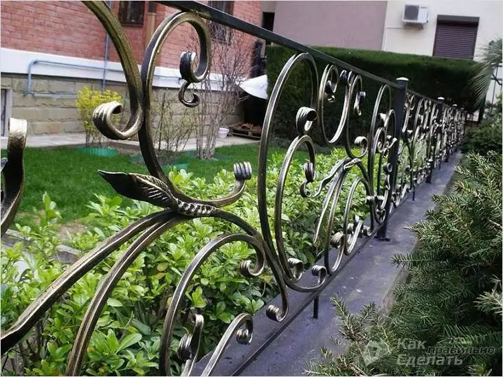 Metal wrought fence.