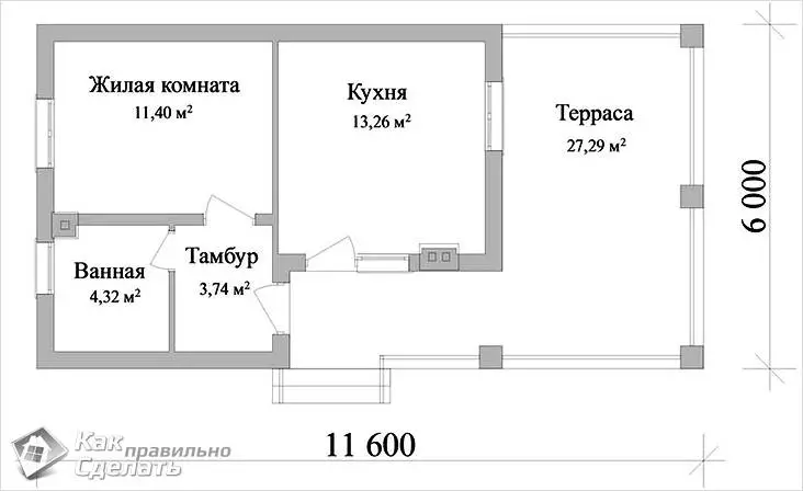 Schema mit Terrasse.