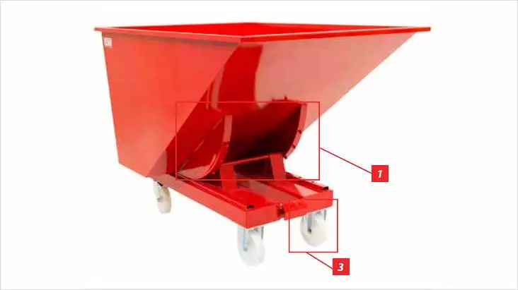 Cubo de inclinación delantera