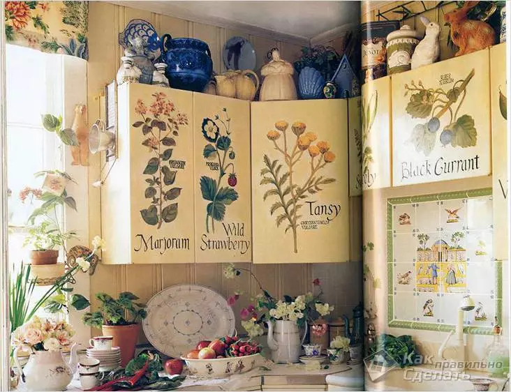 Alterazione di una vecchia cuffia da cucina in stile decoupage