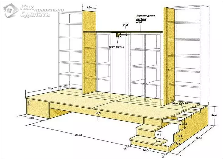 Schema de podium din lemn