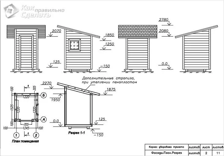 Menggambar toilet standar