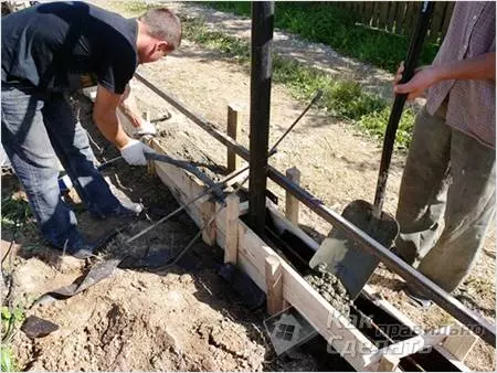 Der Prozess der Füllung des Fundaments