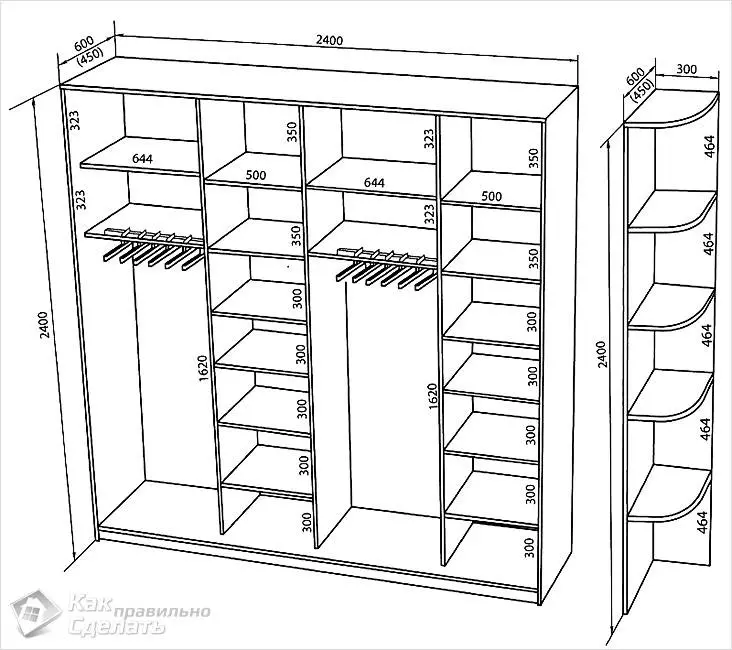 Tủ quần áo coupe tự làm nó + hình ảnh, bản vẽ 4009_30