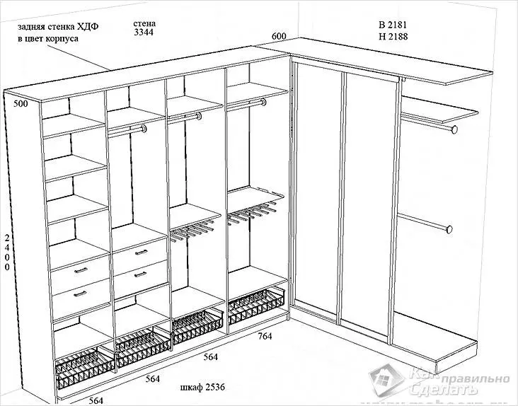 Tủ quần áo coupe tự làm nó + hình ảnh, bản vẽ 4009_38