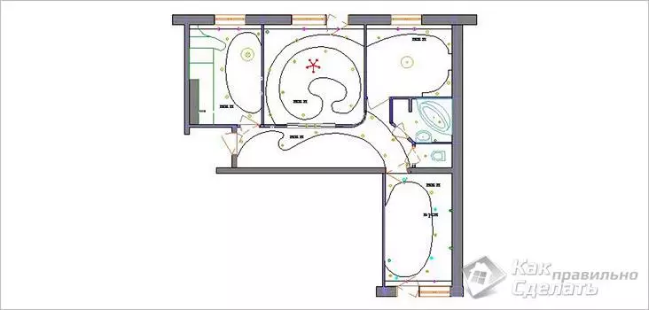 Plano de nuligitaj plafonoj en la apartamento