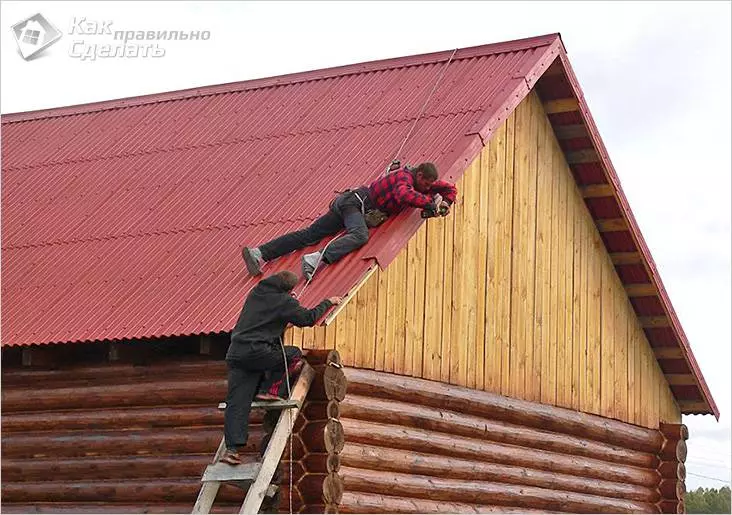 Installation des Daches