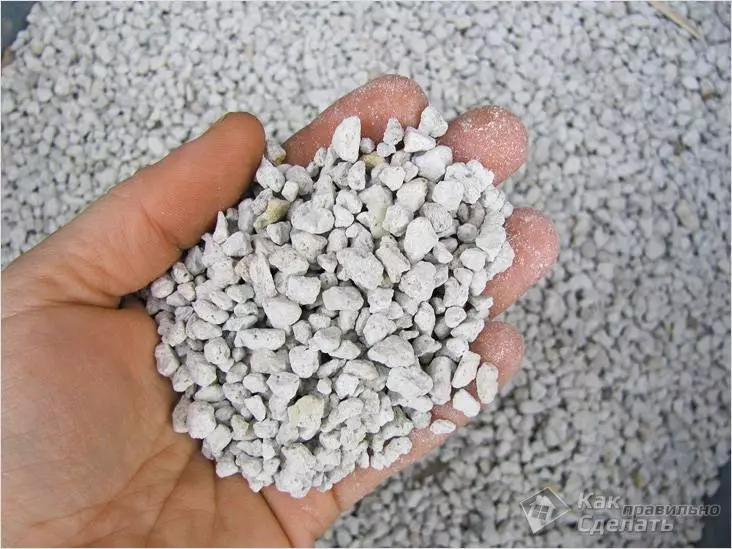 Perlite sand.